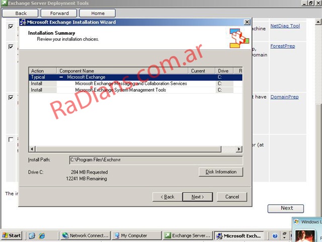 Implementacion de Exchange Server 2003 {HOWTO – Instalacion} – RaDians.com.ar