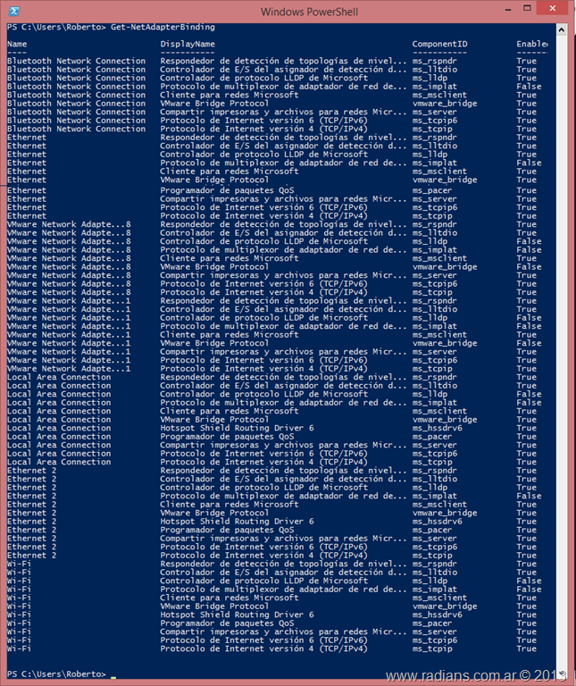 PowerShell: comandos para ver temas de Networking {Howto} – RaDians.com.ar